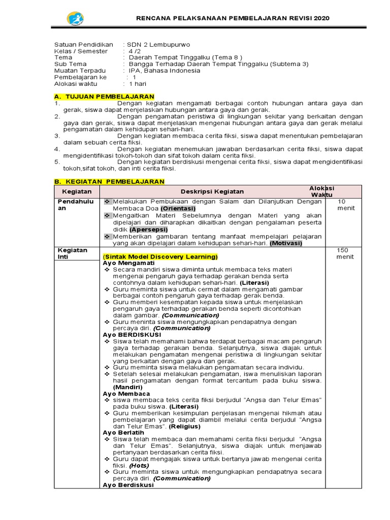 Kelas 4 Tema 8 Sub Tema 3 | PDF