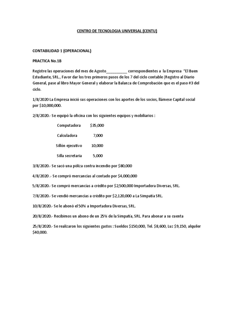 Practica No.1b, Contab. | PDF