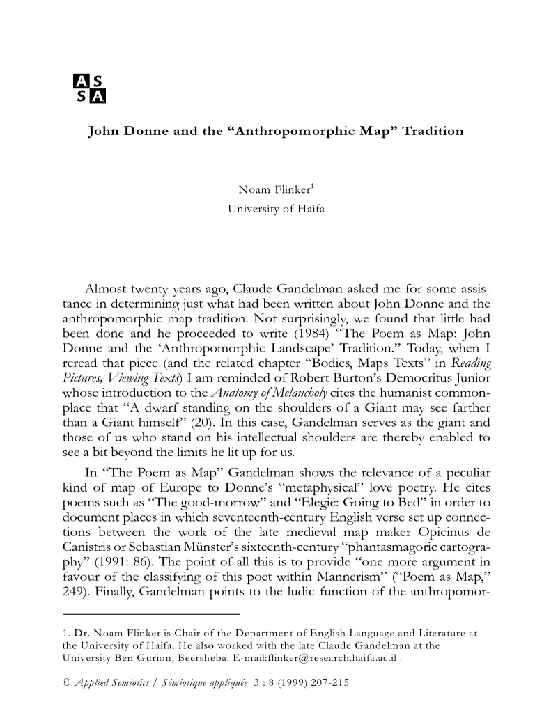 John Donne and The "Anthropomorphic Map" Tradition | PDF | Poetry | Science