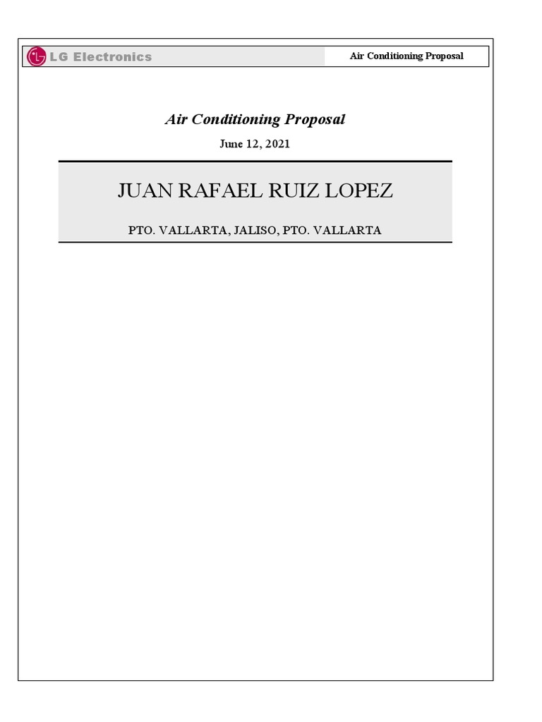 LG Electronics Air Conditioning Proposal Load Summary | PDF | Air ...