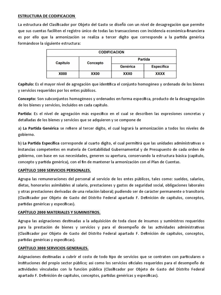 Estructura de Codificacion | PDF | Deuda gubernamental | Bienes