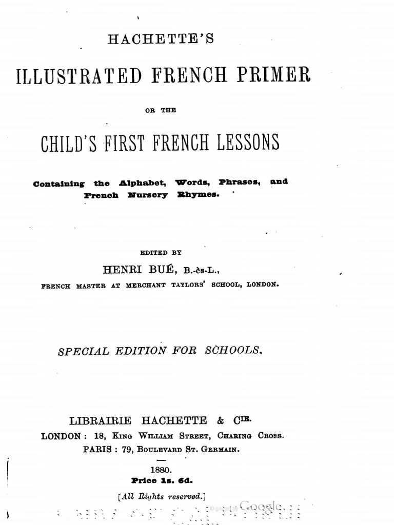 Hachette's Illustrated French Primer Or, The Child's First French ...