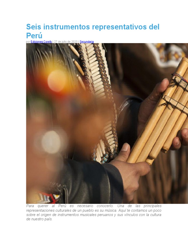 Instrumentos Musicales del Perú | PDF | Perú | Cultura (general)