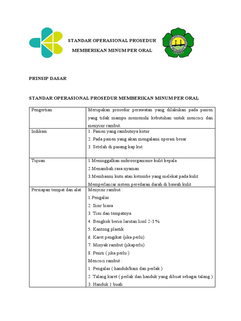 Sop Perawatan Rambut Pasien | PDF