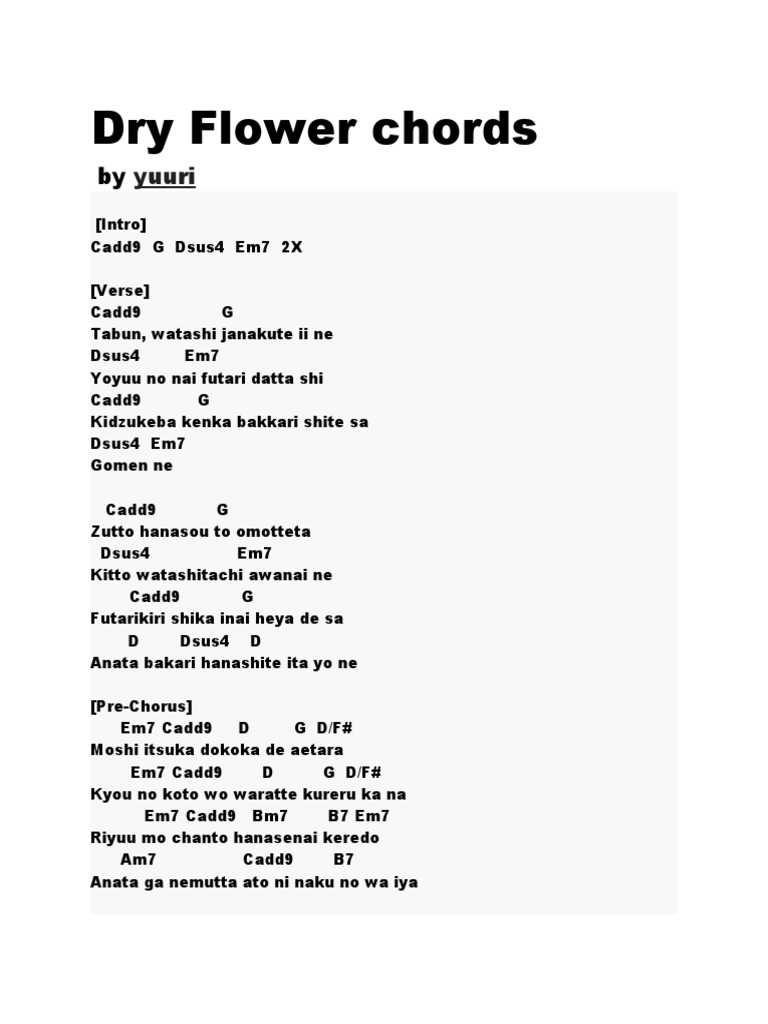 Dry Flower Chords | PDF