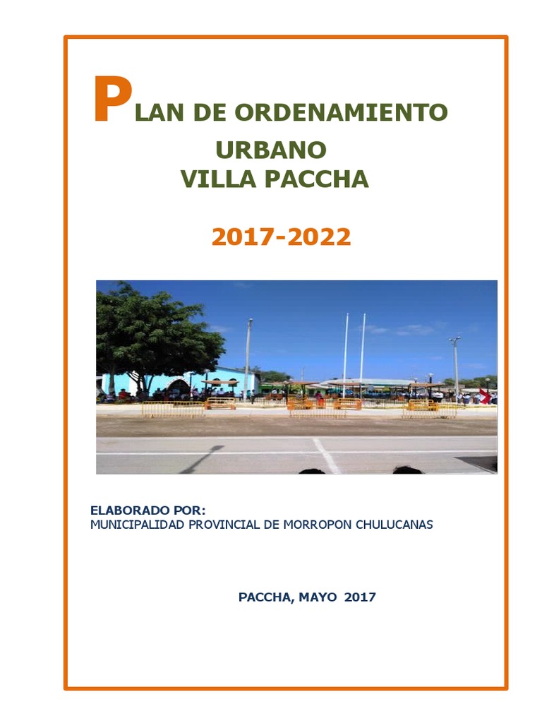Final Plan Urbano Paccha 2017 2022 Corregido Diciembre 2016 | PDF | Área urbana | Planificación ...