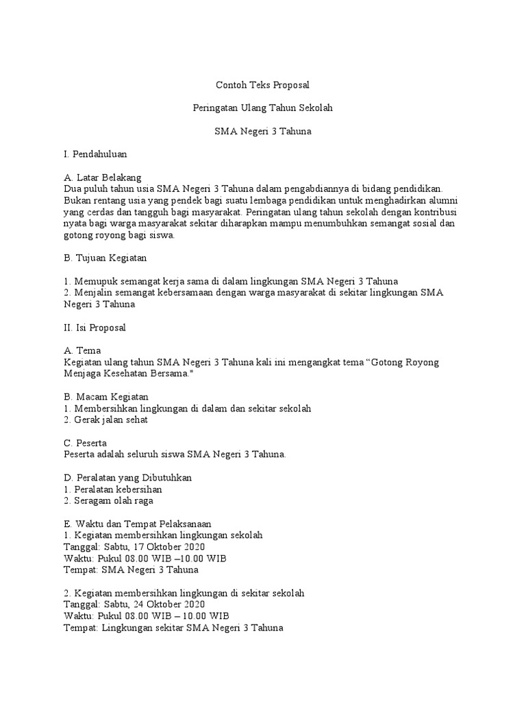 Contoh Teks Proposal | PDF | Sains & Matematika