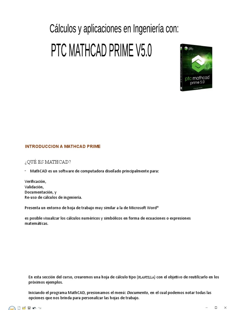 Presentacion PTC Mathcad Prime | PDF