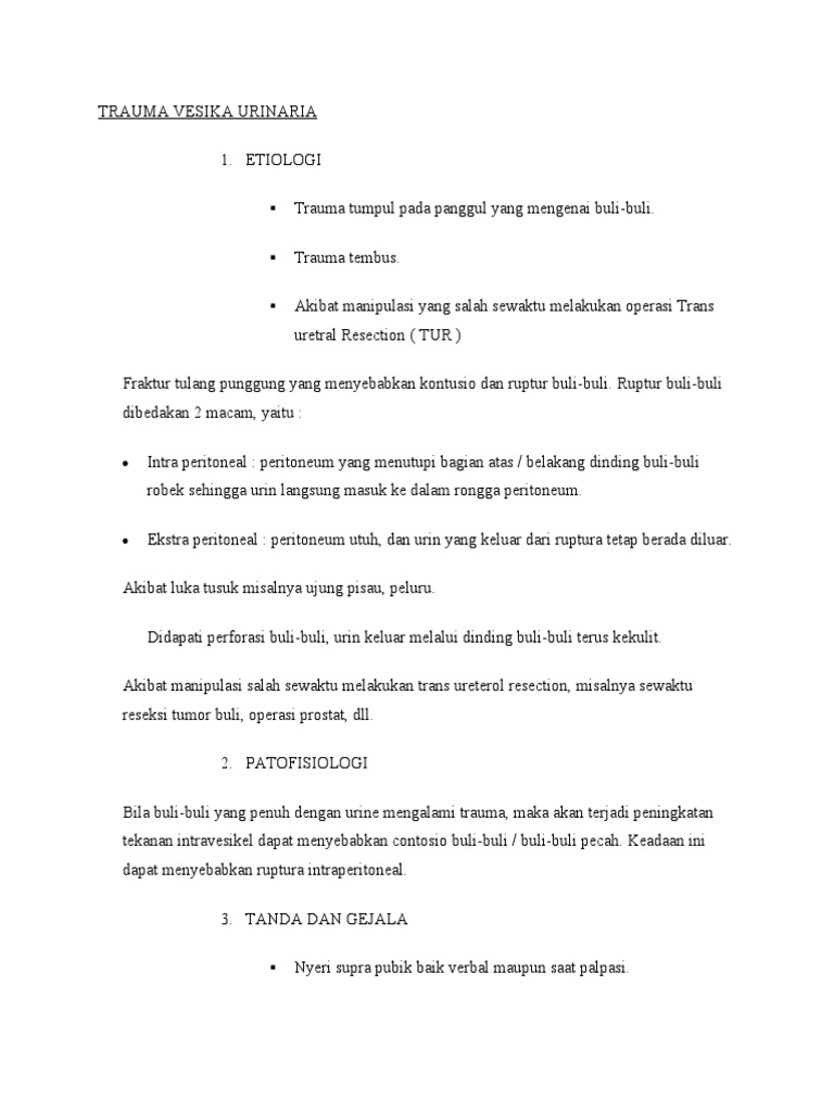 Trauma Vesika Urinaria | PDF