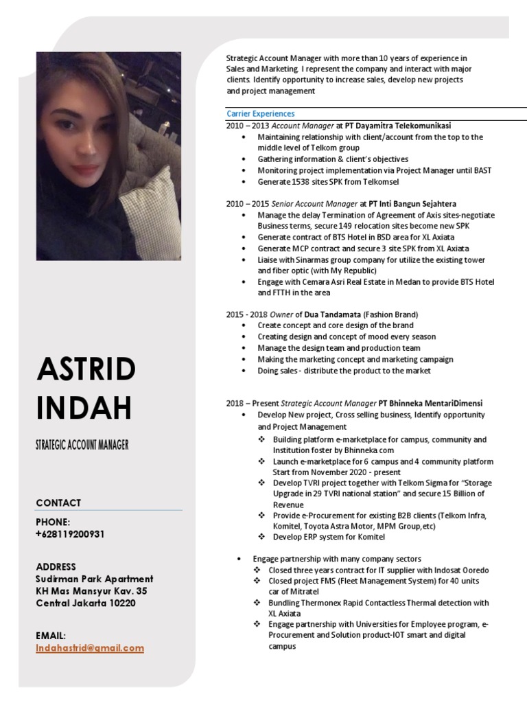 Curriculum Vitae - Astrid.2021 | PDF | Communication | Marketing