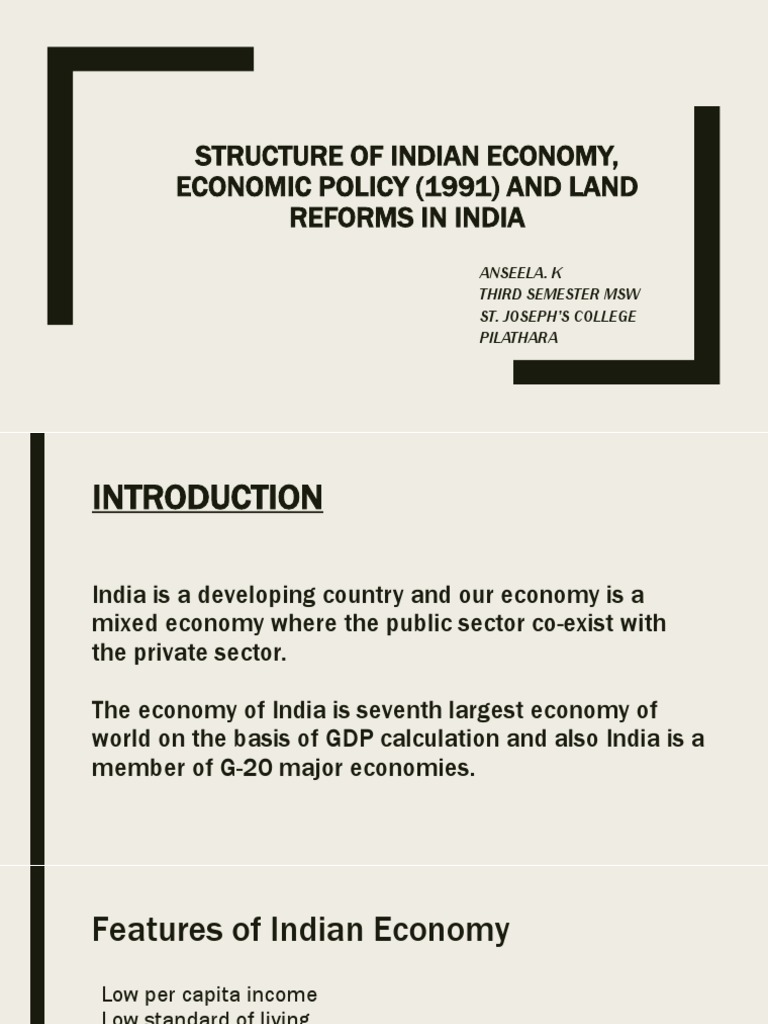 Structure of Indian Economy | PDF | Economy Of India | Privatization