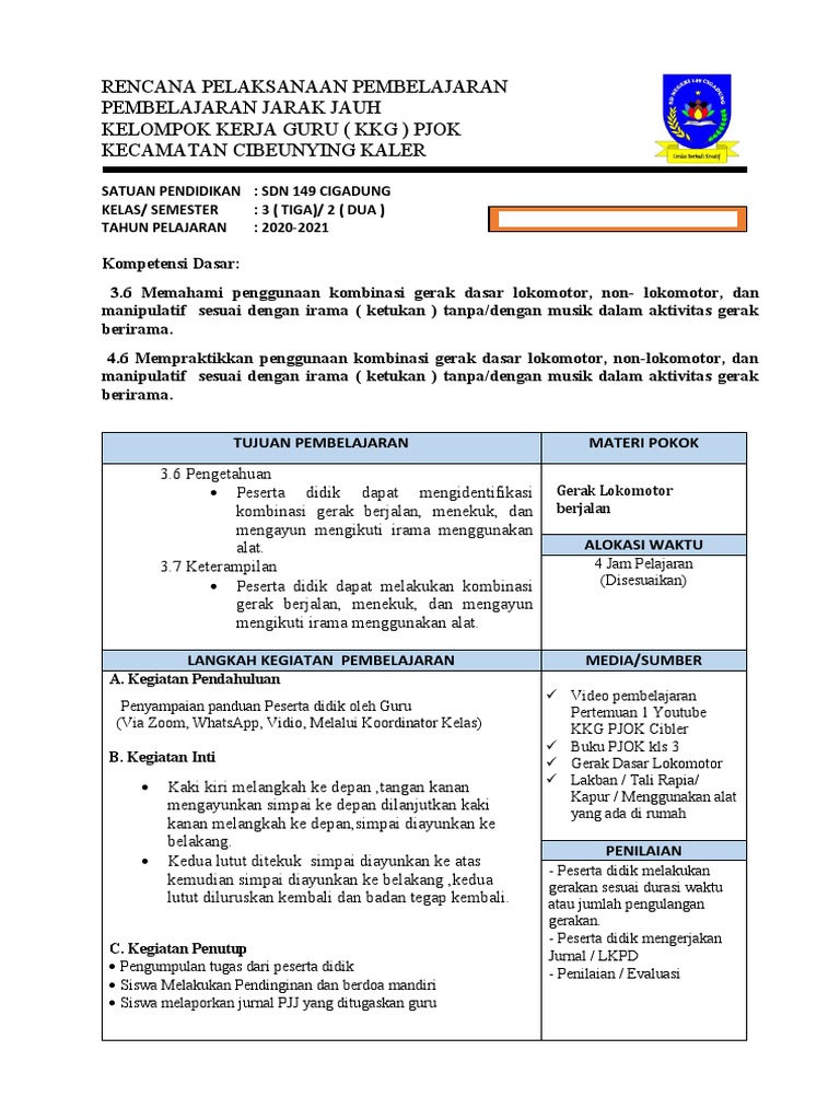 RPP Kelas 3 SM2 | PDF