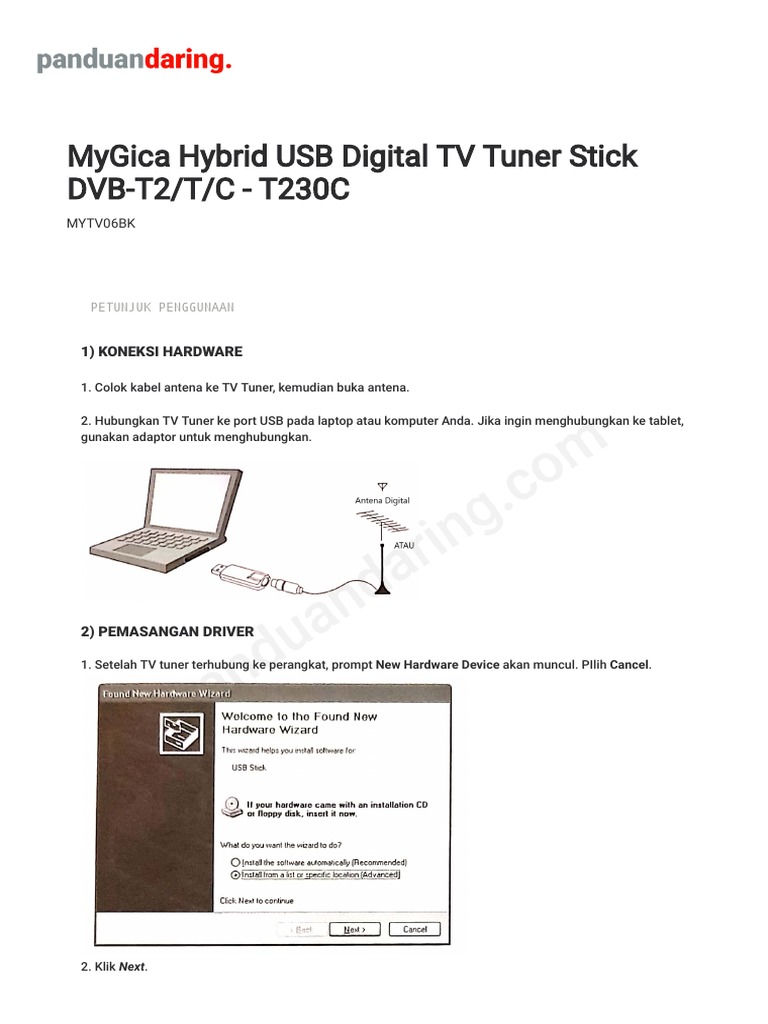 MyGica Hybrid USB Digital TV Tuner Stick DVB-T2 - T - C - T230C | PDF