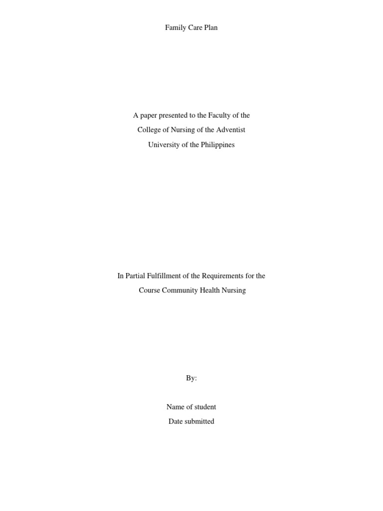 Sample FCP G | PDF | Malnutrition | Hygiene