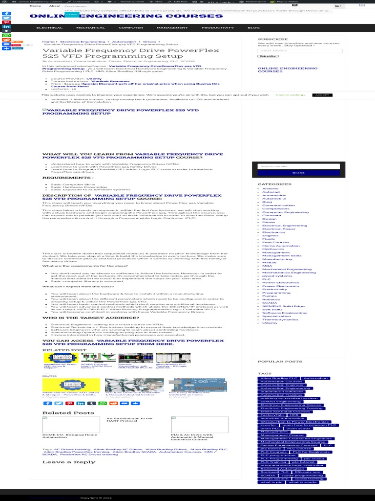 Variable Frequency Drive PowerFlex 525 VFD Programming Setup | PDF | Programmable Logic ...