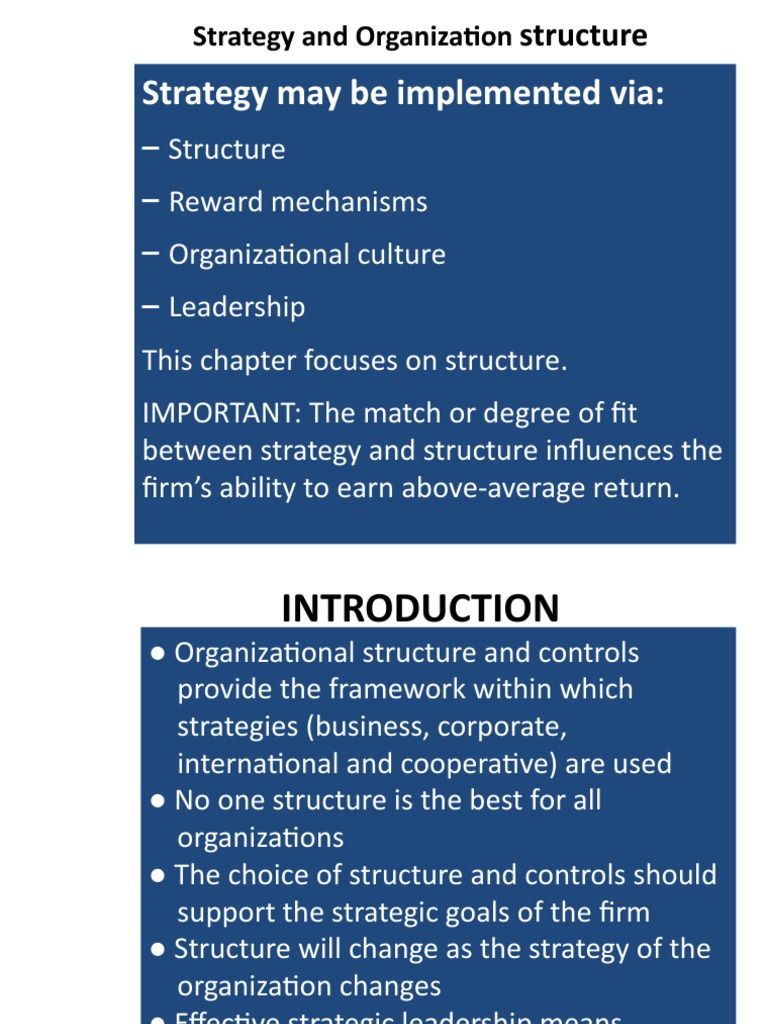 Unit 2 Odc Structure of Organization and Strategy Implementation ...