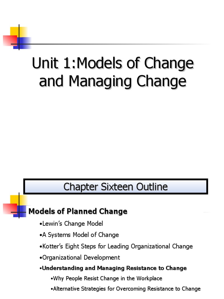 Unit 1 Managing Change and Models of Change | PDF | Change Management ...