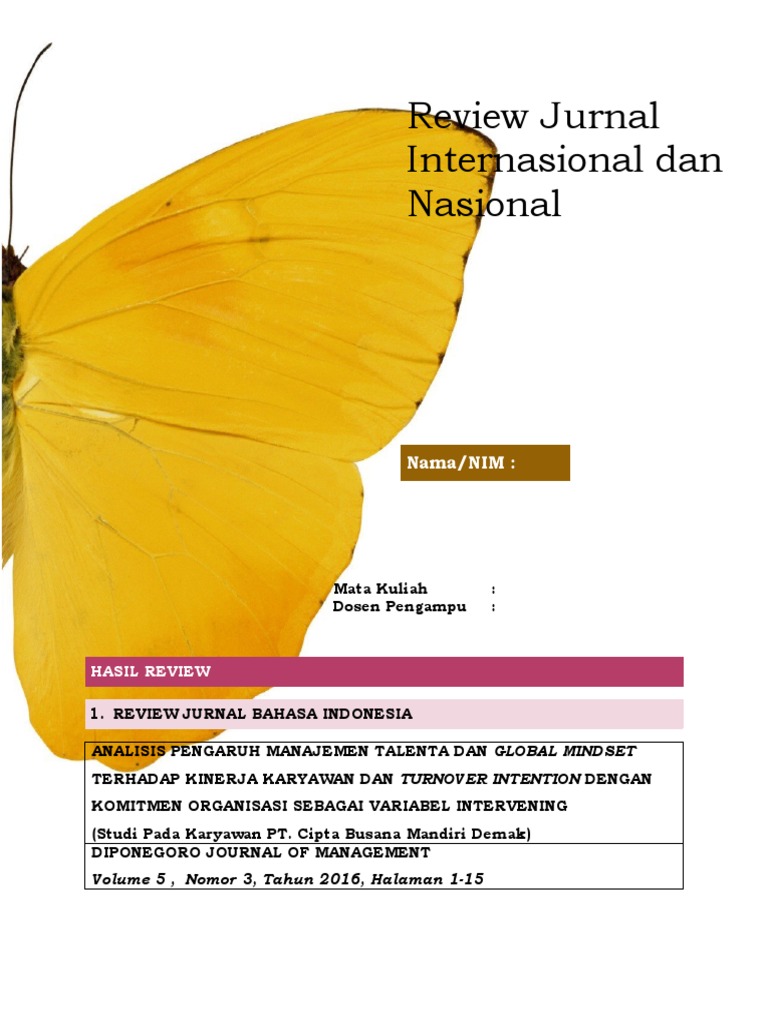 Contoh Template Review Jurnal | PDF