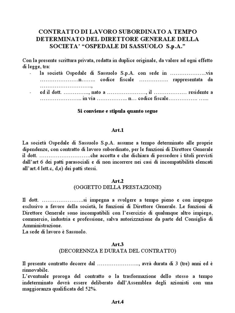 Bozza Contratto 02.03.11