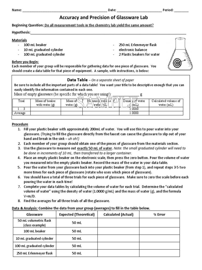 Glassware Accuracy and Precision Lab | PDF | Metrology | Science