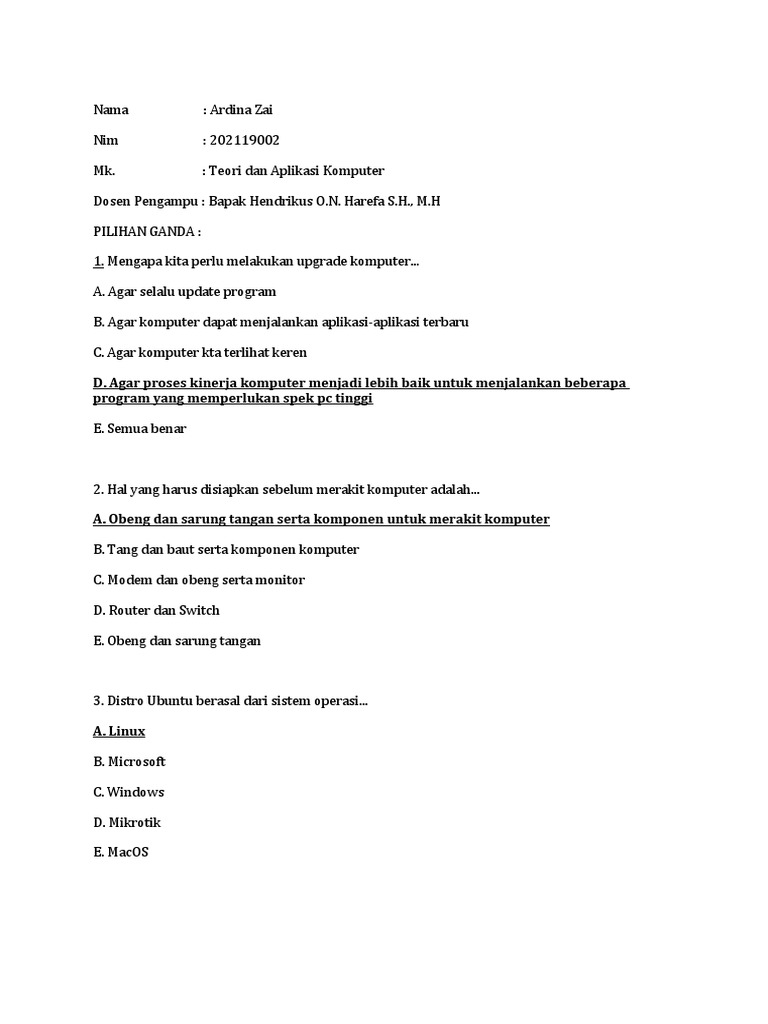 Ardina Zai | PDF | Komputer