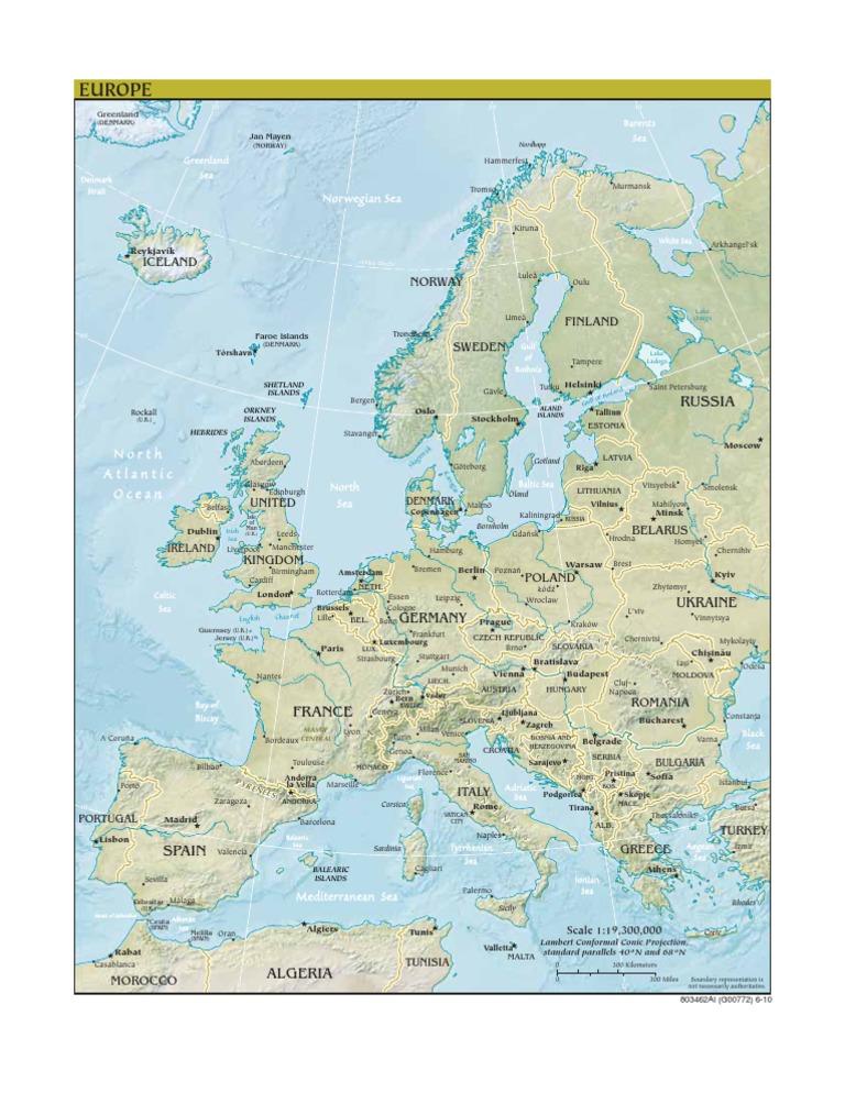 European Geographic Features Map | PDF | Baltic Sea | Association Football