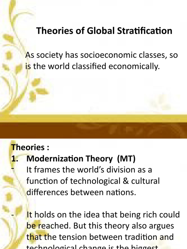 Lesson#3 Theories of Global Stratification. | PDF | Modernization ...