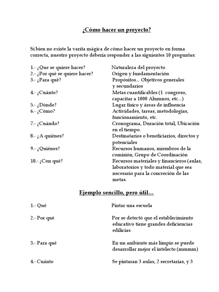 Cómo Hacer Un Proyecto | PDF