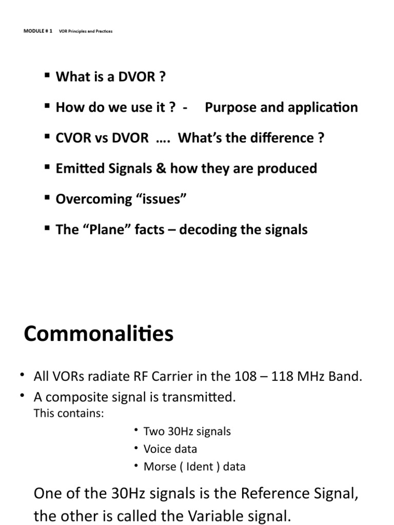 DVOR Training Course (Tambahan) | PDF | Frequency Modulation | Radio