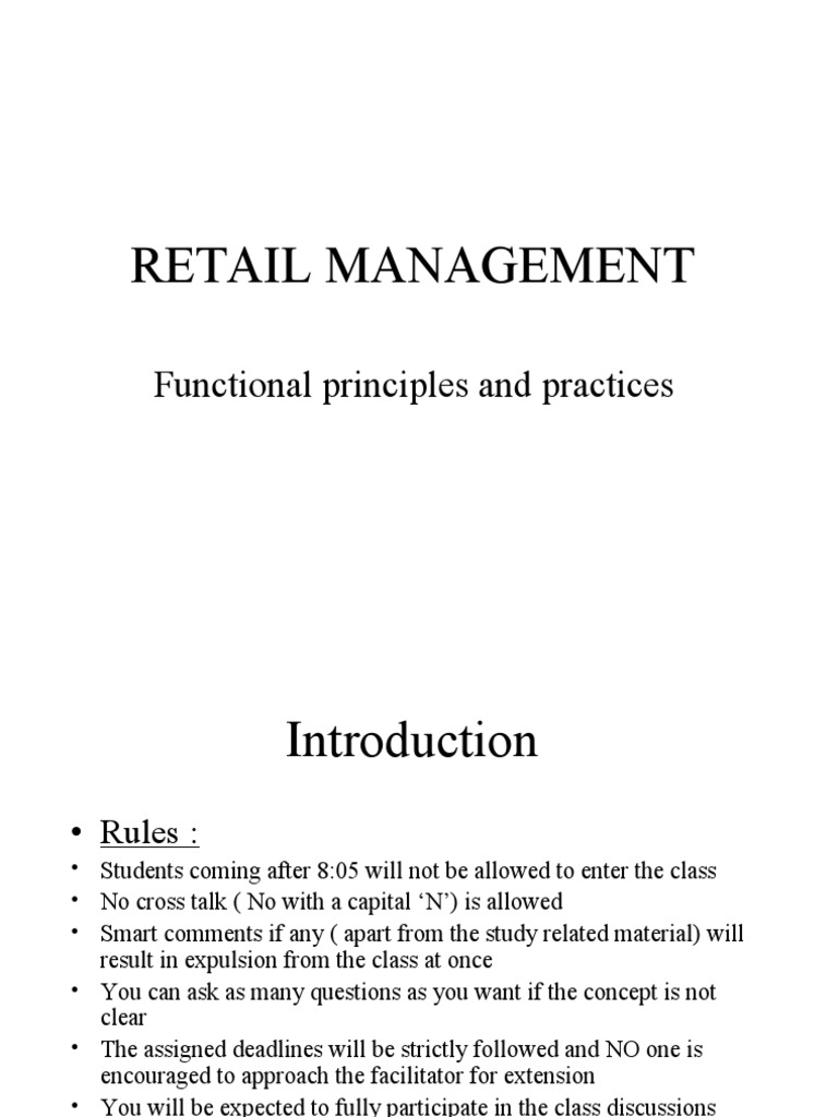 Retail Management Principles and Practices | PDF | Business | Retail