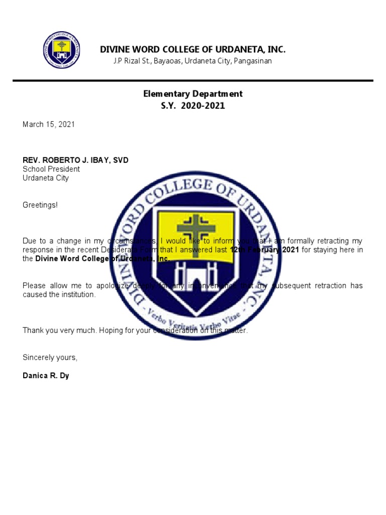 Letter of Retraction | PDF