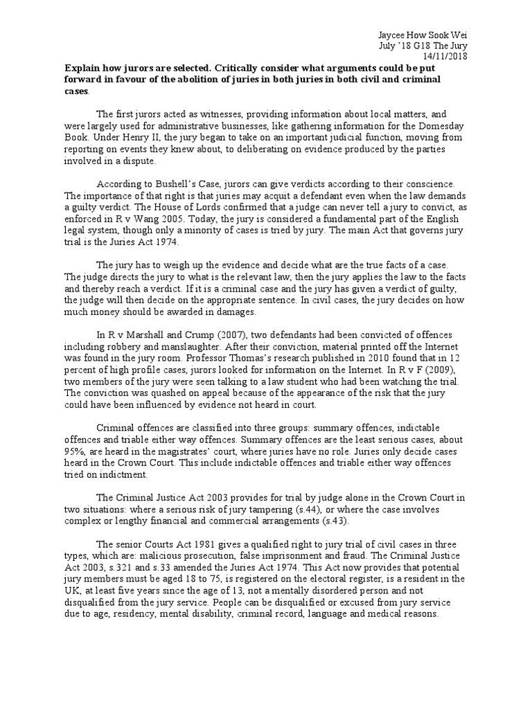 The Jury (Lay People) | PDF | Jury Trial | Trials