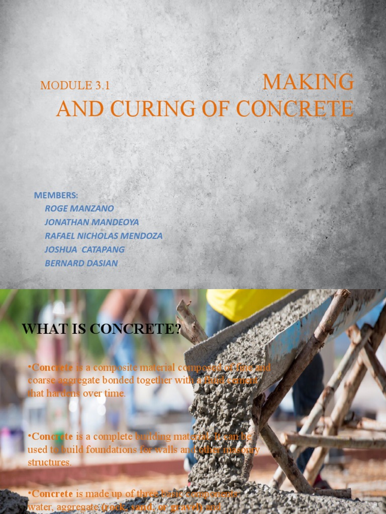 Concrete Making and Curing Guide | PDF | Concrete | Cement