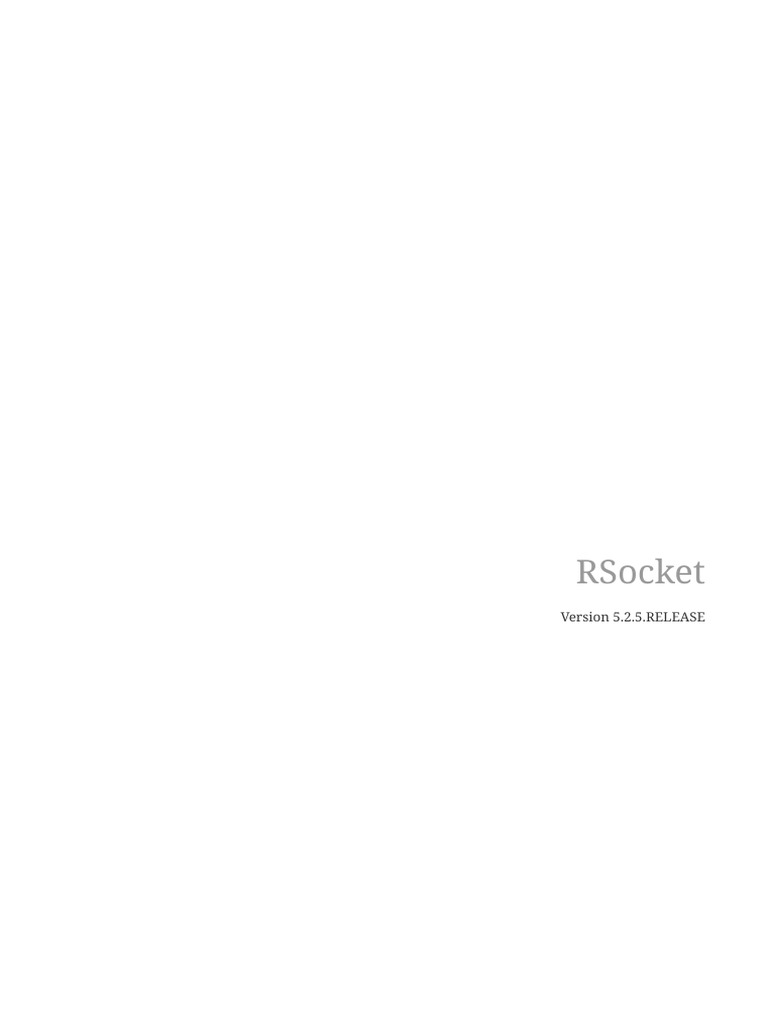 Rsocket: Version 5.2.5.release | PDF | Network Socket | Codec