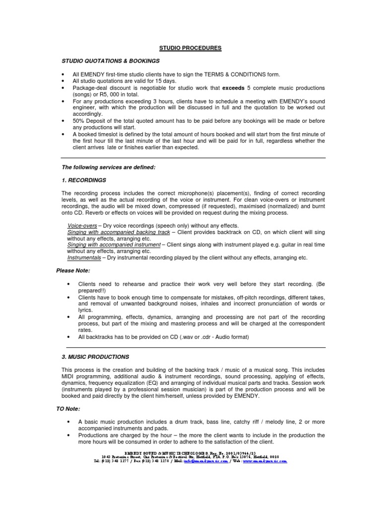 Studio Recording and Production Guide | PDF | Equalization (Audio ...