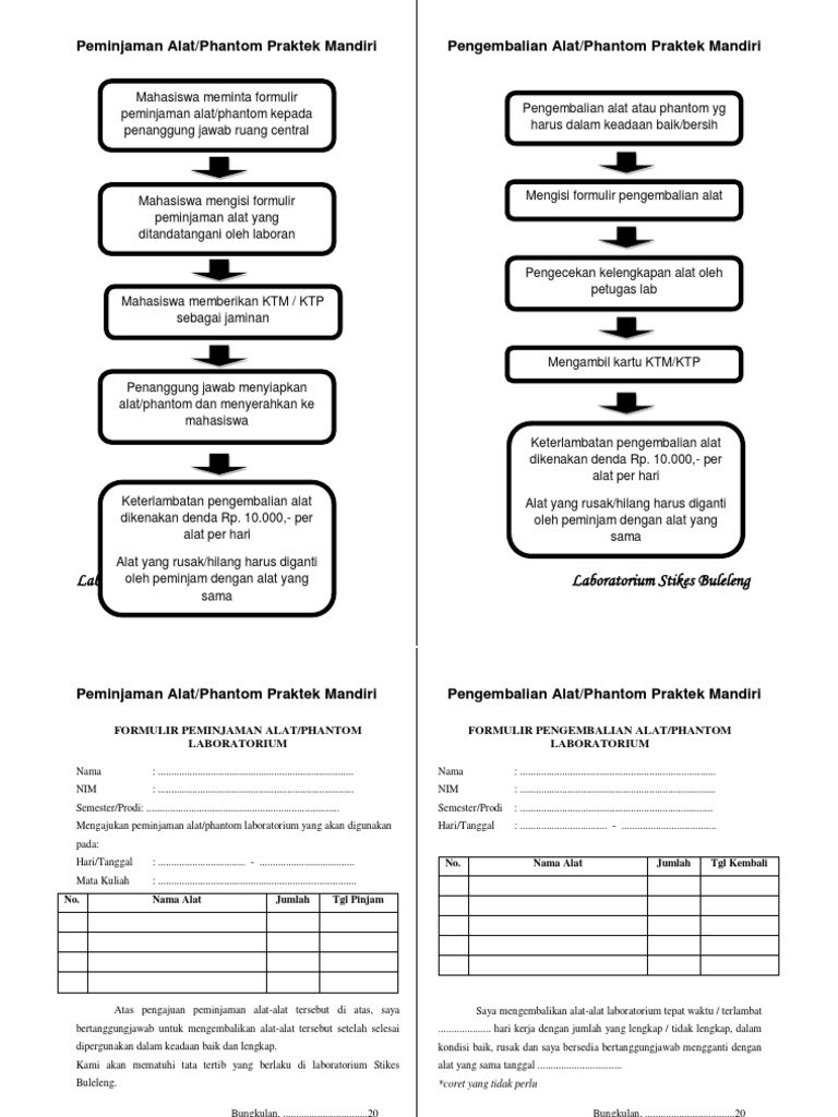 Form & Alur Pinjam-Kembali Alat | PDF