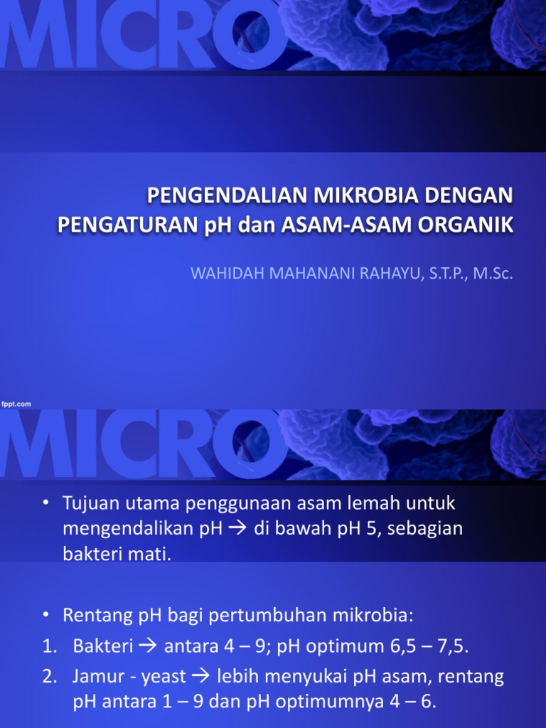 PENGENDALIAN MIKROBIA DGN PENGATURAN PH ASAM ORGANIK | PDF