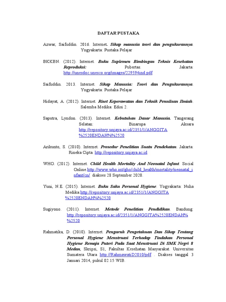 DAFTAR PUSTAKA Proposal Penelitian | PDF | Ilmu Sosial | Kesehatan Holistik