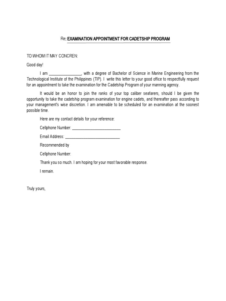 Letter Request For Examination | PDF