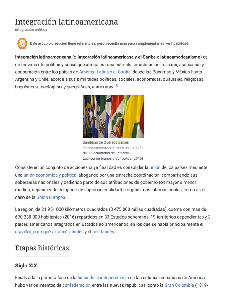 Integración Latinoamericana - Wikipedia, La Enciclopedia Libre | PDF ...