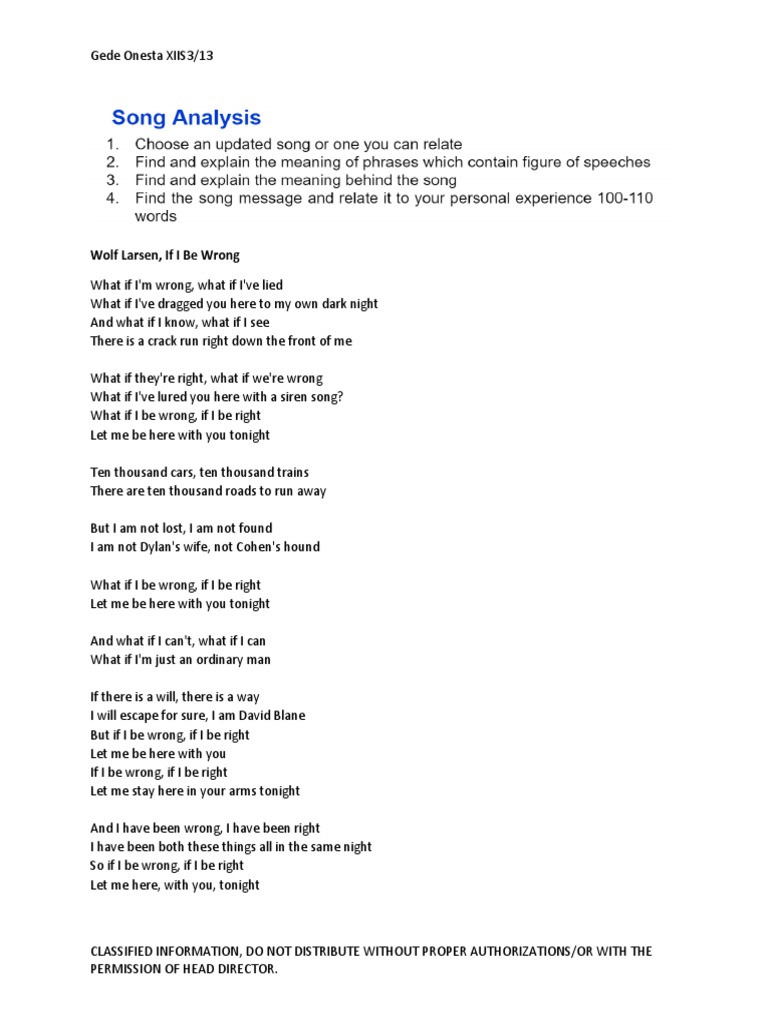 Contoh Song Analysis | PDF