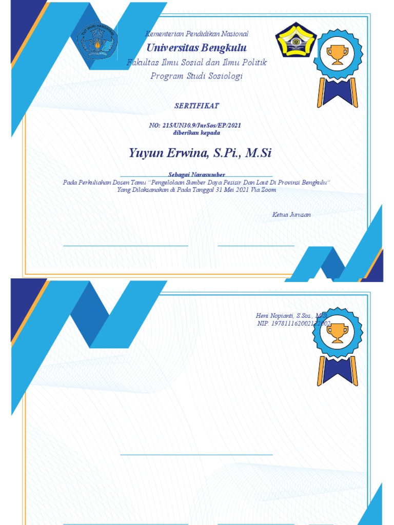 Sertifikat Narasumber Yuyun Erwina Pdf