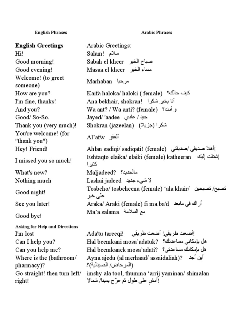 Arabic Sentences | PDF