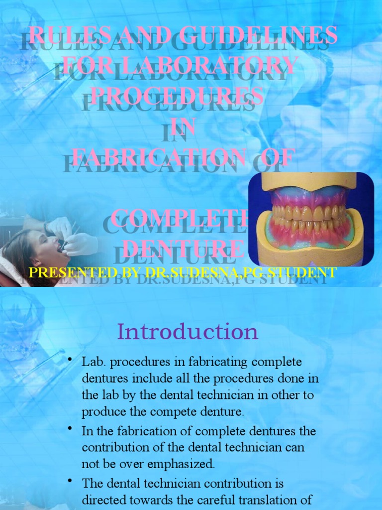 Rules and Guidelines For Laboratory Procedures IN Fabrication of ...