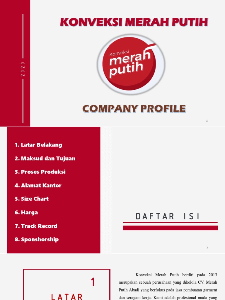 Company Profile Konveksi Merah Putih | PDF