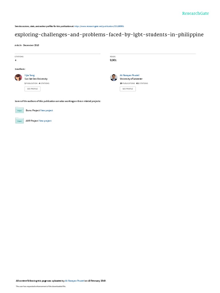 Exploring Challenges and Problems Faced by LGBT Students in Philippine ...