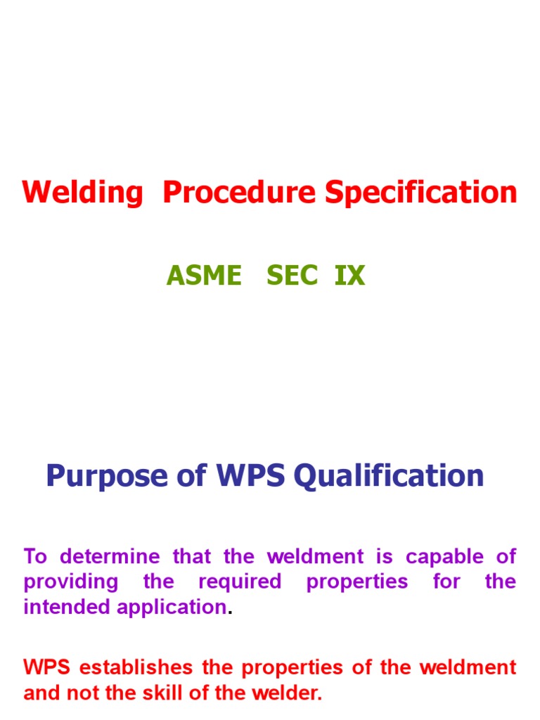 Welding Procedure Specification: Asme Sec Ix | PDF | Chemistry ...