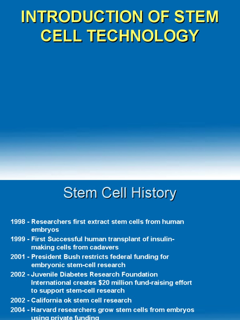 Introduction of Stem Cell Technology | PDF | Embryonic Stem Cell | Stem ...
