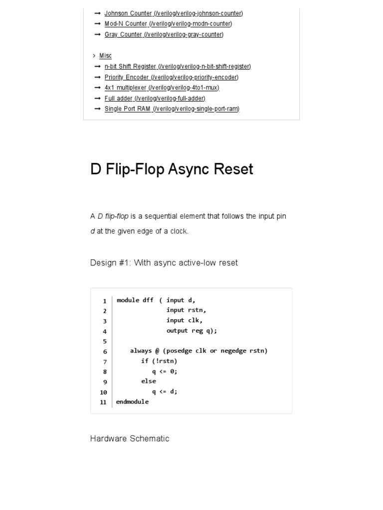 D Flip-Flop Async Reset | PDF | Digital Technology | Electronic Circuits