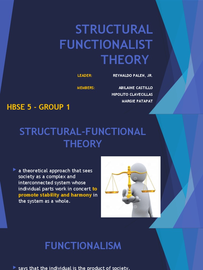 Structural Functionalist Theory: Hbse 5 - Group 1 | PDF | Émile ...